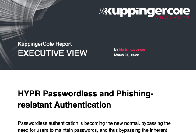 KuppingerCole Executive View | HYPR